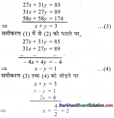 JAC Class 10 Maths Important Questions Chapter 3 दो चरों वाले रखिक ...